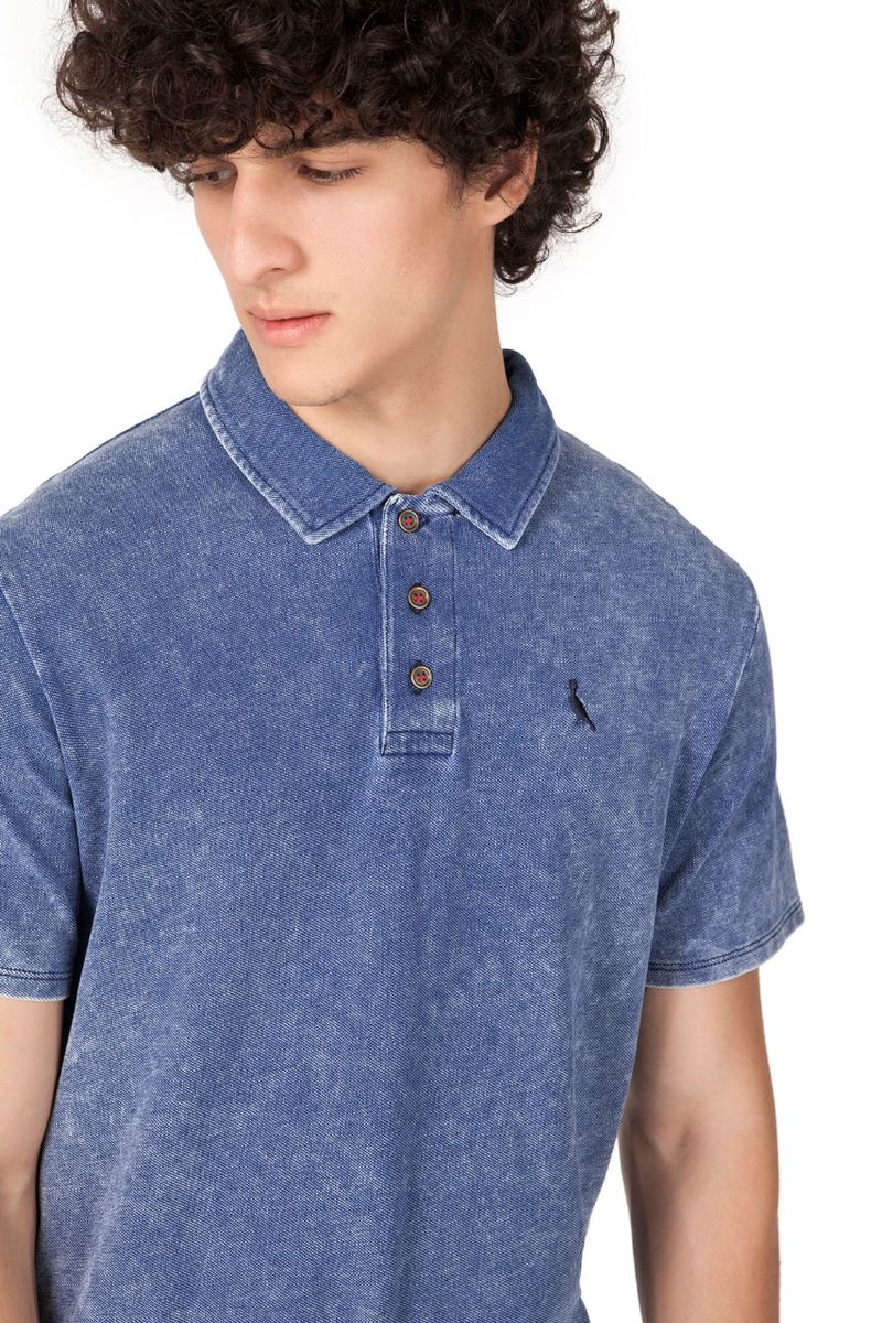 POLO PIQUET ÍNDIGO ACID WASH