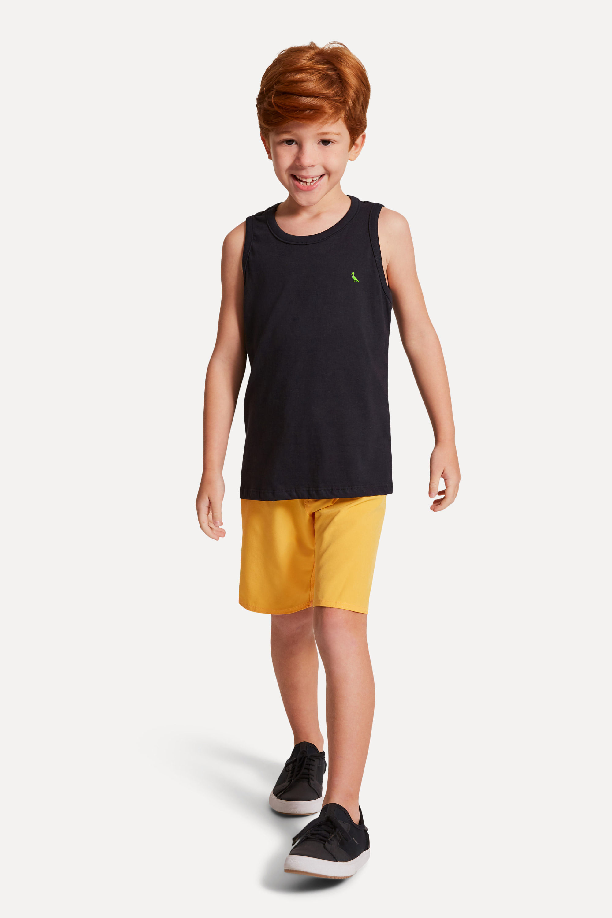 REGATA MINI PICA PAU BORDADO NEON